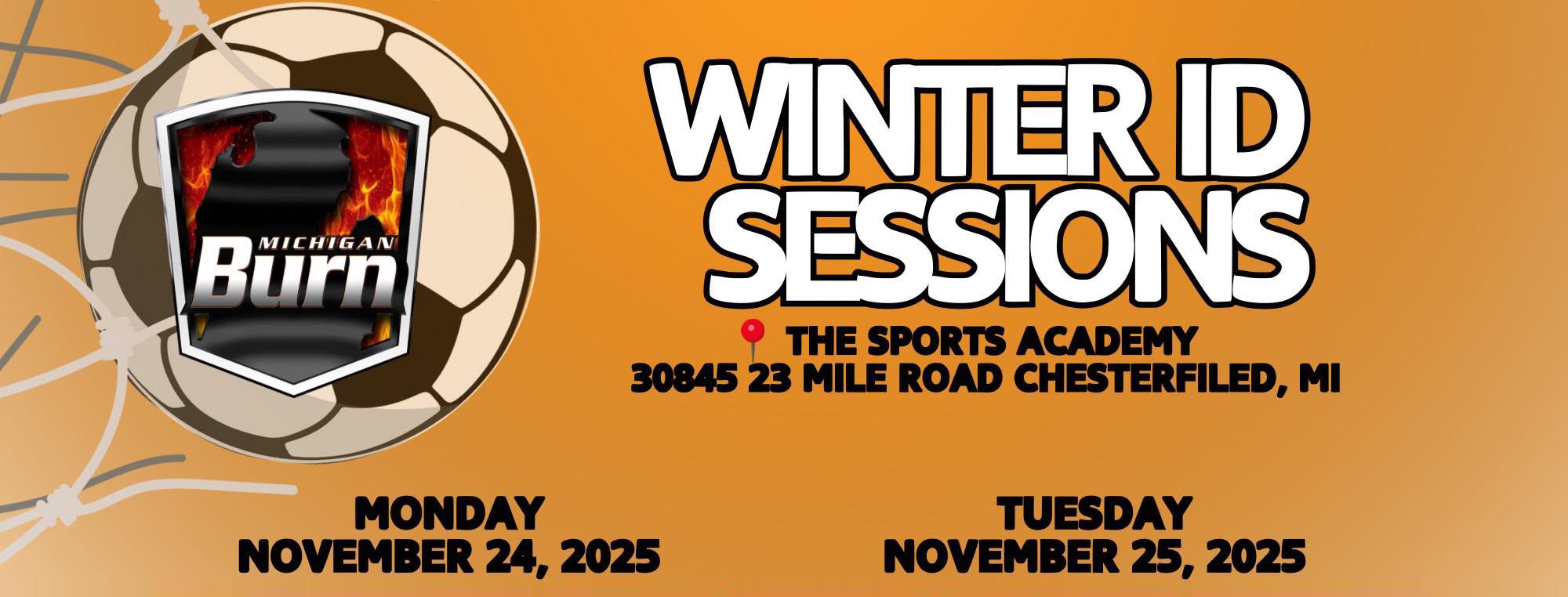 Michigan Burn Winter ID Sessions Nov. 24-25, 2025 | Michigan Burn Soccer
